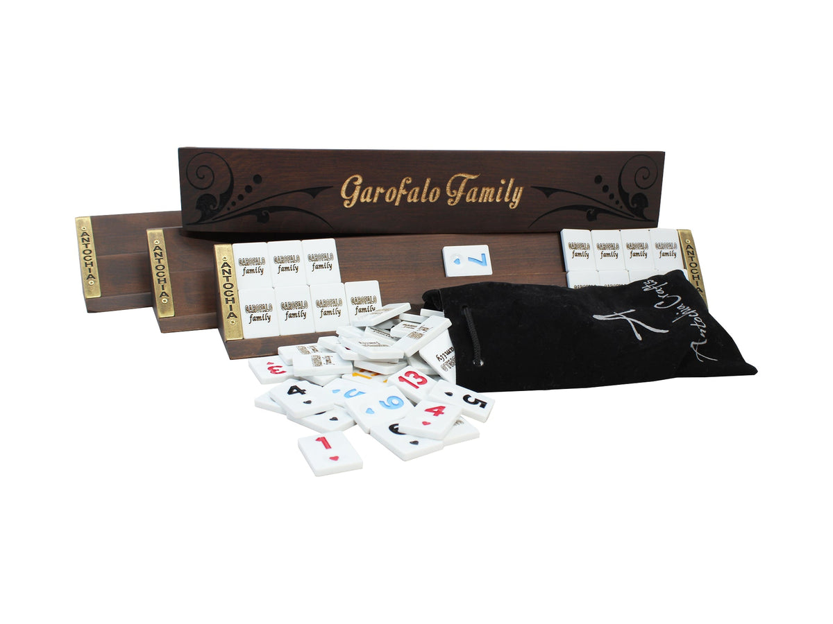 Personalized Wooden Oval Rummikub Game Set - Curved Racks - Lynne (Oke ...